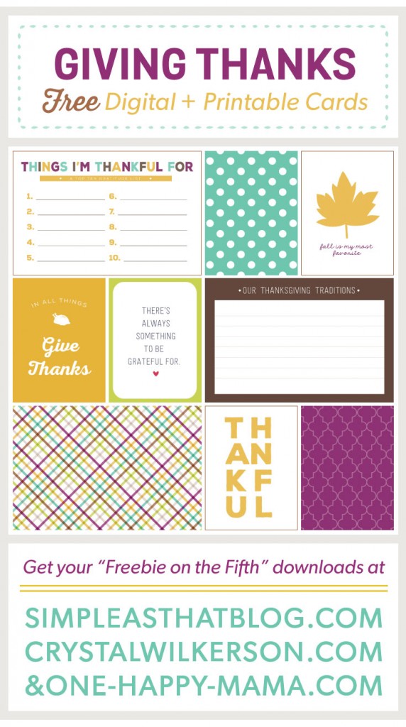 Giving Thanks Journaling and Filler Cards for Thanksgiving