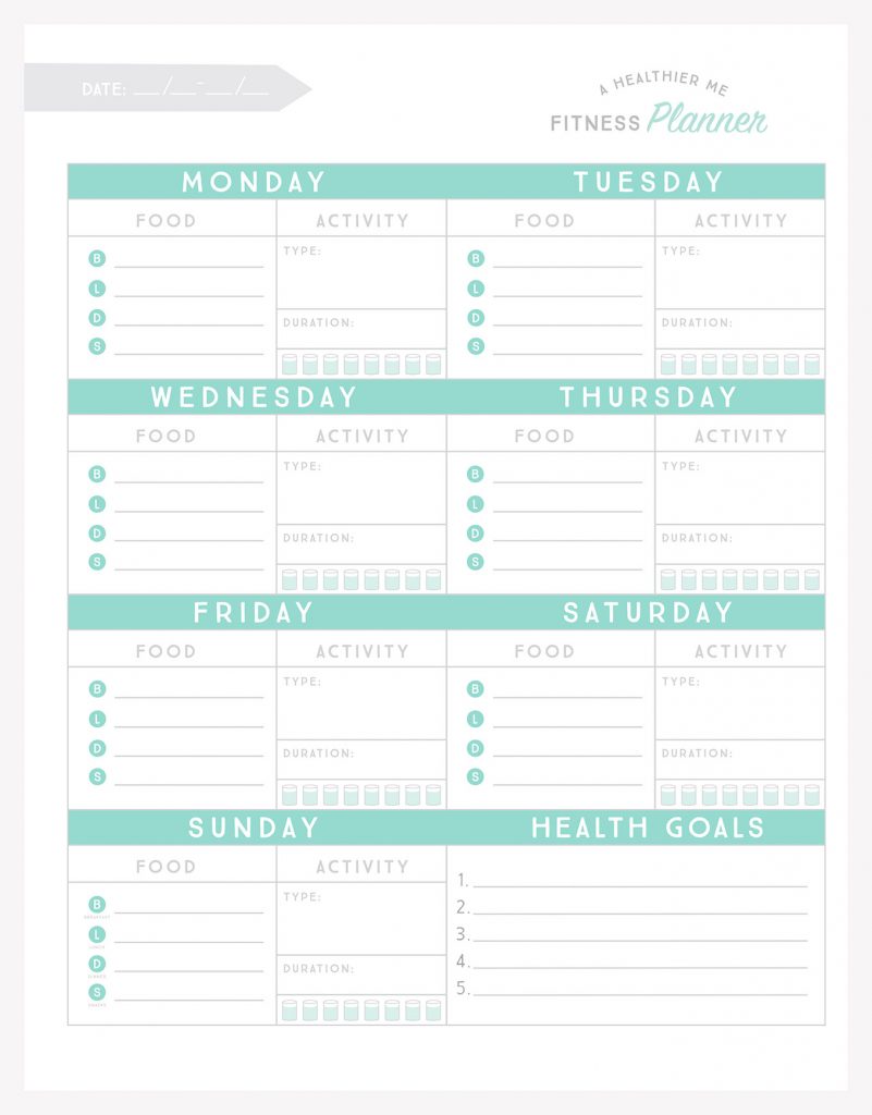 Free Printable Fitness Planner